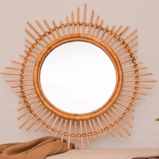 Round SunBurst Rattan Mirror – With Love Collective